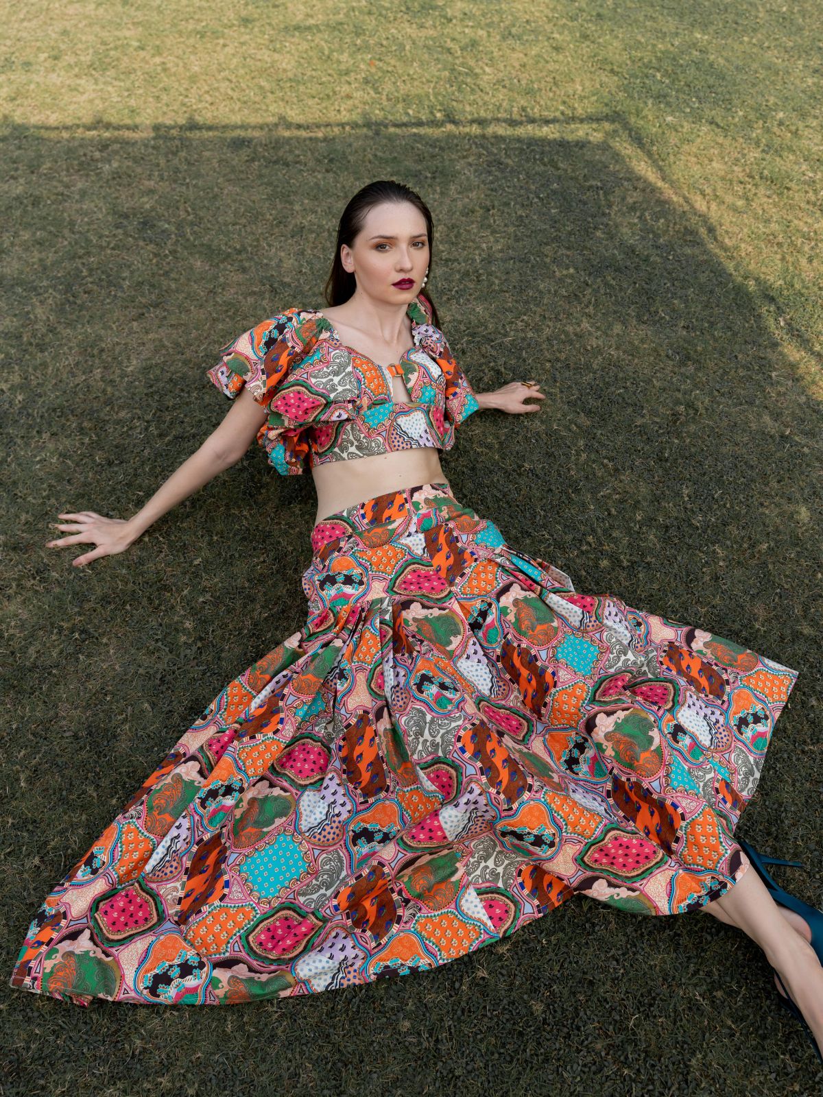 Pandora Multiprinted Skirt – Top – Zen's Couture