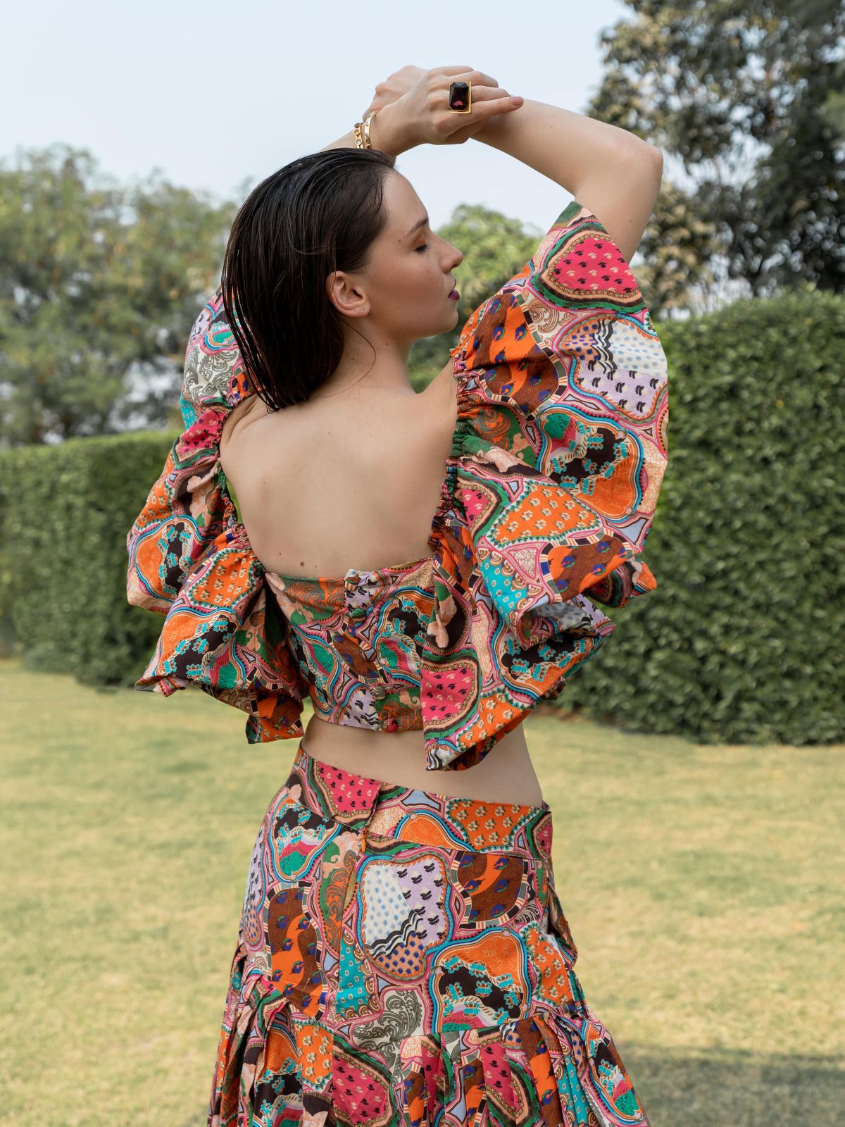 Pandora Multiprinted Skirt – Top – Zen's Couture